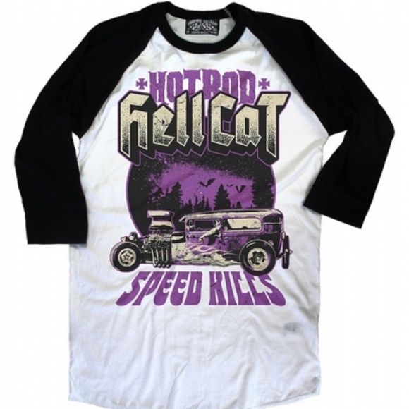 HotRod HellCat | Shirts | Hotrod Hellcat Speed Kills Raglan Mens Tshirt ...